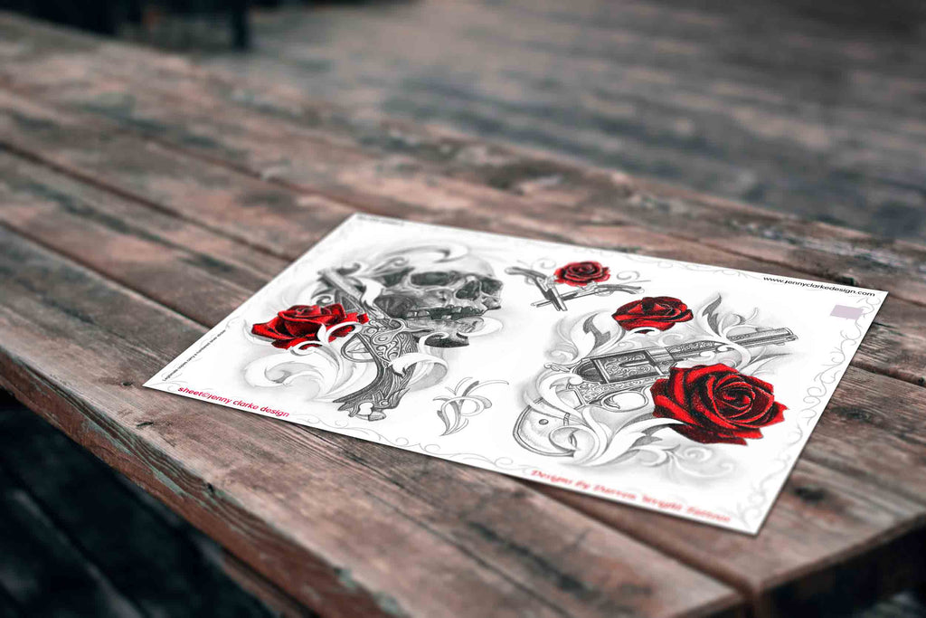 Roses, Pistols & Skulls by Darren Wright | Jenny Clarke Design